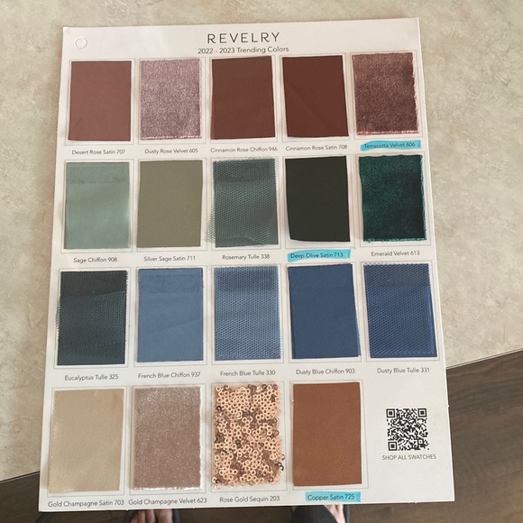 Revelry | Dresses | Revelry 22223 Trending Color Chart | Poshmark